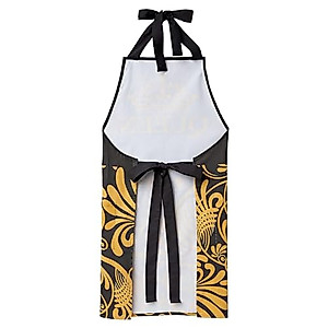 African American Expressions - Mothers Day Gifts for Mom, Kitchen Apron, Queen Black and Gold, 36 x 26 Inch, KA-03