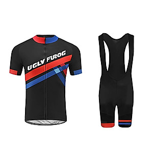 UGLY FROG Cycling Jersey and Shorts Set Men Breathable Bike Shirt Summer Outdoor Youth Bicycle Clothing