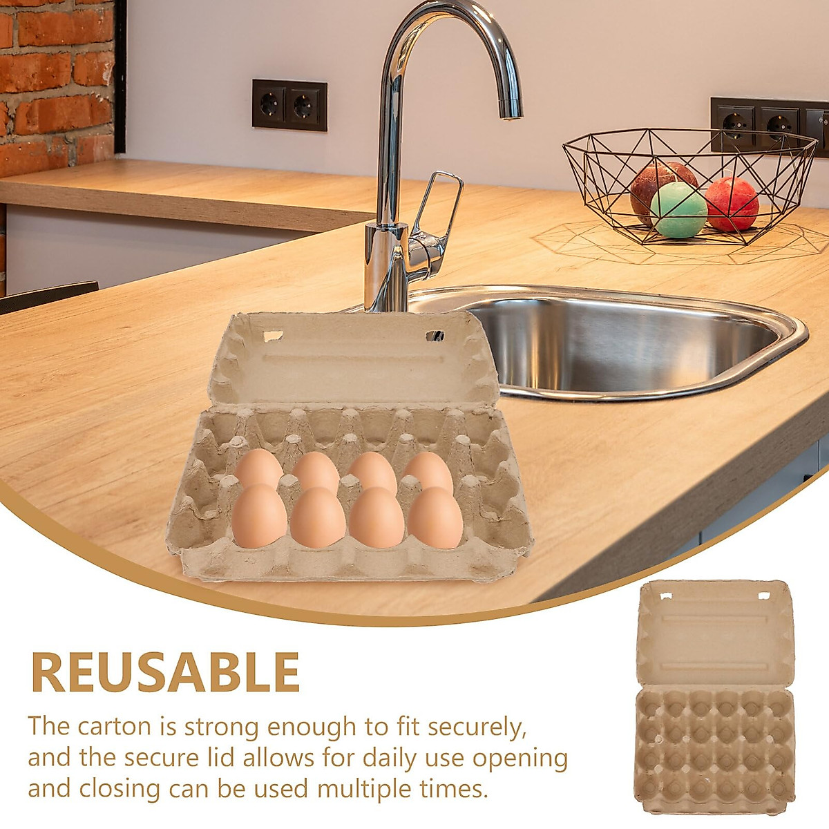 Angoily 6 Pack Empty Egg Cartons 24 Cell Pulp Fiber Egg Tray Holder Egg Storage Containers Strong Sturdy Egg Crate Cardboard Material for Family, Farm, Market, Camping, Picnic, Travel