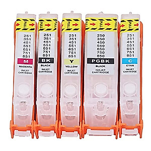 Sanpyl 5Pcs Printer Ink Cartridge for PIXMA MG5420 MG5422 MG5520 MG5522 MG5620 BK White MG6320 MG6420 MG6620 BK White Orange MG7120 MG7520 BK White Orange IP7220 MX722 MX922 IX6820 IP8720