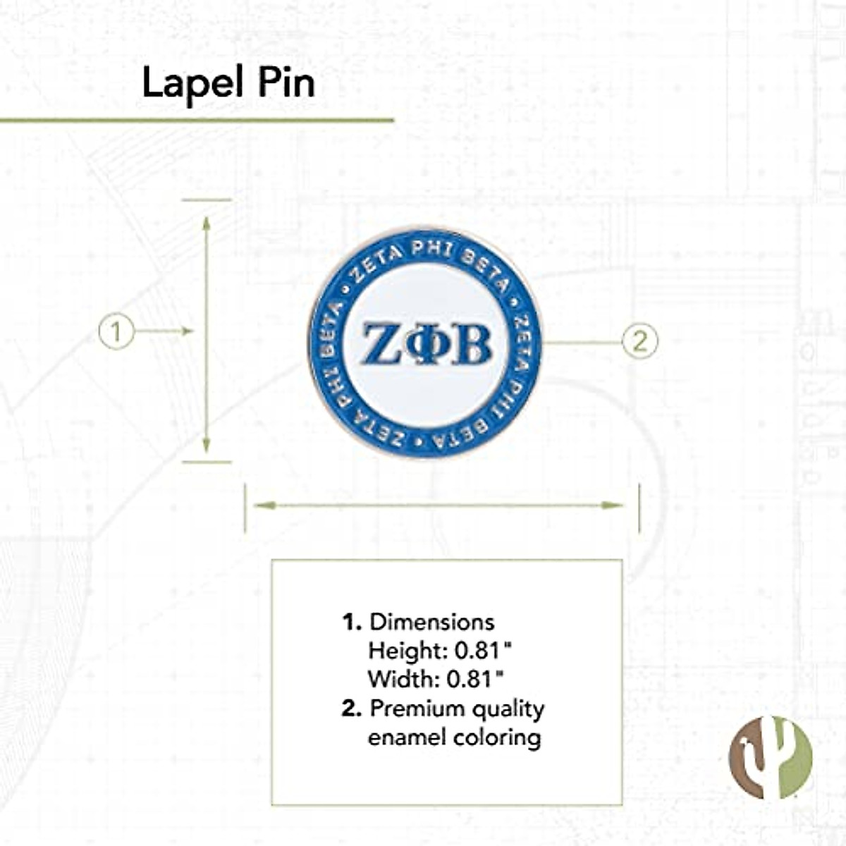 Zeta Phi Beta Lapel Pin Enamel Sorority Greek Letter Formal Wear Blazer Jacket (Lapel Pin - Design F)