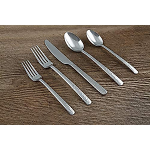 Cambridge Silversmiths Henrietta Hammered Mirror 20-Piece Flatware Set