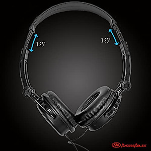 AxcessAbles On-Ear Closed-Back Studio Headphones | DJ Headphones with 6ft Cable and 1/4-inch Jack Adapter | 38mm Neodymium Driver Swiveling Cups| Guitar Practice Headphones | Recording Headphones