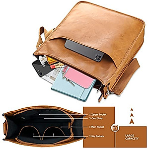 KITATU Crossbody Bag for Women Hobo Handbags - Vegan Leather Designer Purse Shoulder Zipper Bag with 2 Adjustable Straps