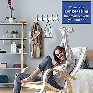 EVINITO Coat Rack Wall Mount - Pack of 2 Wall Hooks for Hanging - Heavy-Duty Coat Hooks Wall Mounted for Coats, Hats, and Jackets - Ideal Coat Hangers for Wall