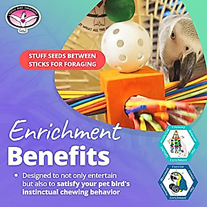 Super Bird Creations SB513 Willy Nilly Bird Toy, Medium/Large Bird Size, 14" x 6.5"