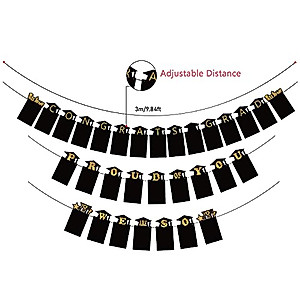 3PCS Graduation Decorations Class of 2023 Photo Banner Party Supplies - Congrats Grad We are So Proud of You Garland Decor(Black)