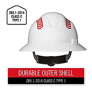 Coast SH300 Full Brim Safety Hard Hat with Directional Reflective Arrows White, 1 Count (Pack of 1)