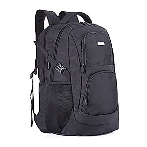 50L Travel Laptop Backpack Fits Up to 19 Inches Notebook Computer TSA Durable College School Bookbag with USB Charging Port &Raincover
