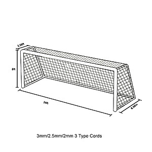 Aoneky Soccer Goal Net - 24 x 8 Ft - Full Size Football Goal Post Netting - NOT Include POSTS (24 x 8 Ft - 2 mm Cord)