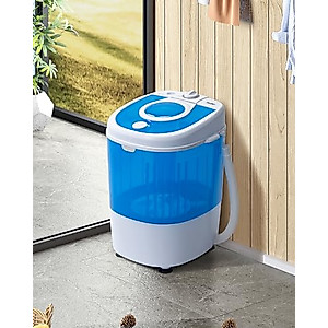 Muhub Portable Mini Washing Machine, Small Washer no dryer, 7.7lbs Semi-Automatic Compact Washer Machine, Laundry Washer for Home Apartment RV, Blue