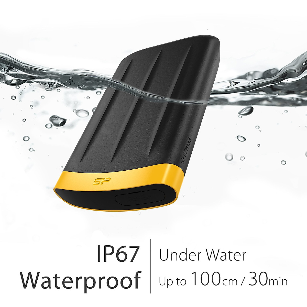 Silicon Power 1TB Rugged Armor A65 IP67 Shockproof/Waterproof USB 3.0 2.5-inch Military Grade Portable External Hard Drive for PC, Mac, Xbox One and Xbox 360, Black