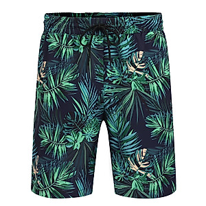 COOFANDY Men Swim Trunks 9 Inch Inseam Bathing Suit Hawaiian Beach Shorts Pocket