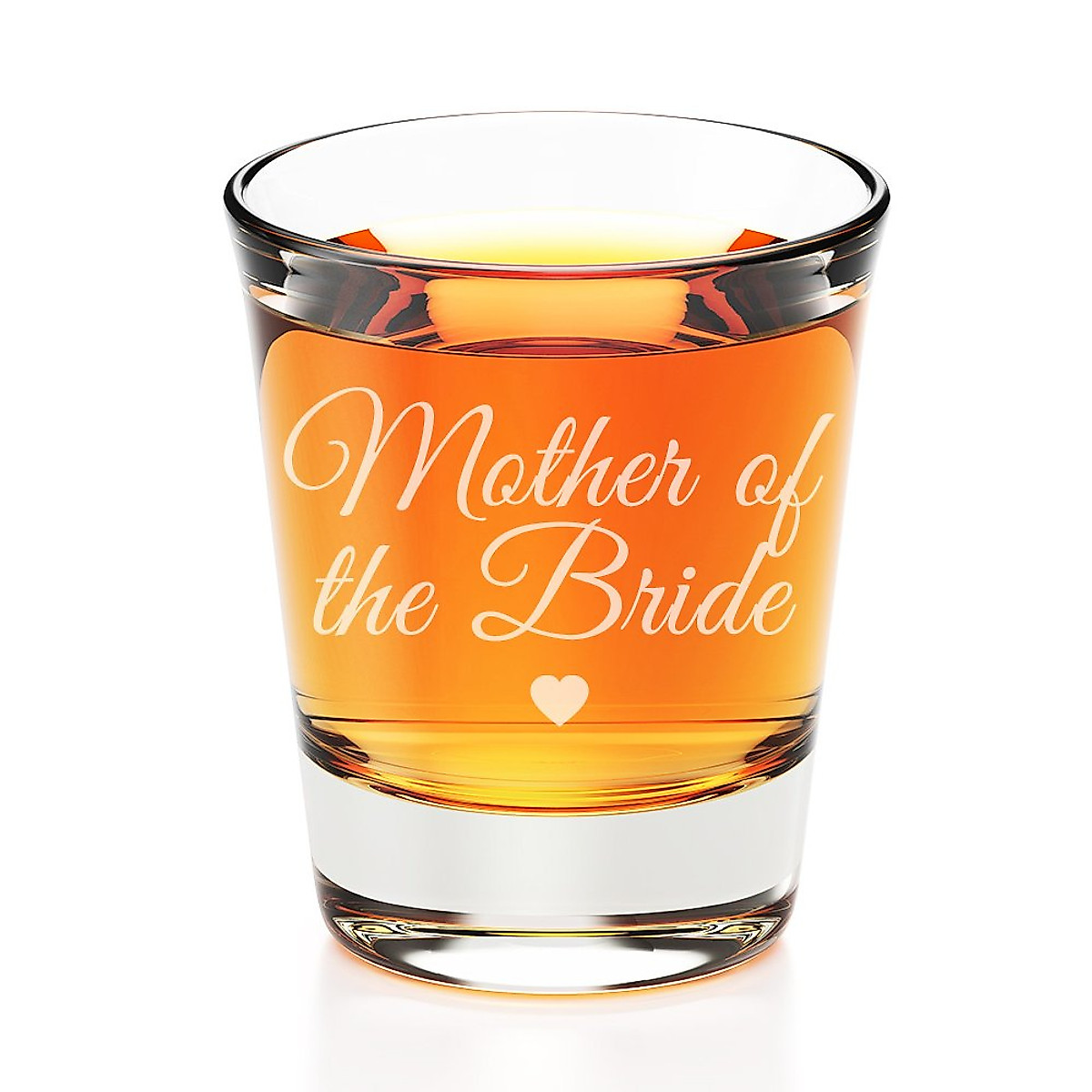 Mother of the Bride Heart Engraved Fluted Shot Glass