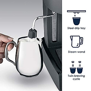 DeLonghi EC155 15 Bar Espresso and Cappuccino Machine, Black