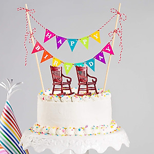 Sumind 2 Pieces Doll House Wooden Chairs 1:12 Christmas Dollhouse Accessories Mini Wooden Rocking Chairs Model for Dollhouse Accessories Furniture Decoration