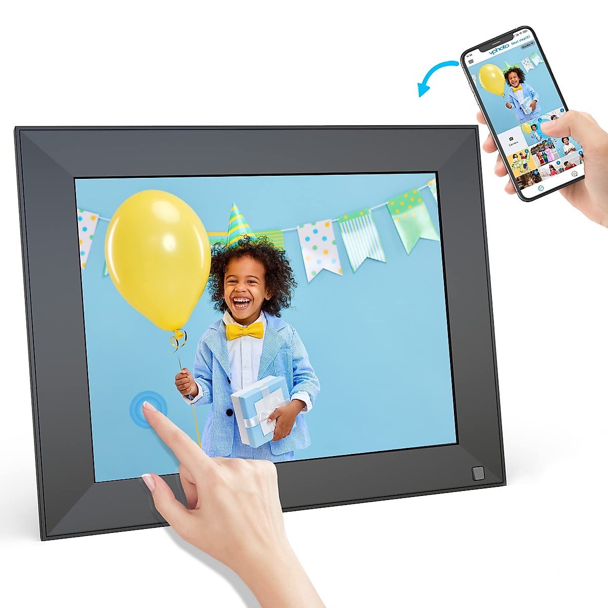 BSIMB Smart WiFi Digital Picture Frame, Electronic Photo Frame with IPS Touch Screen, 32 GB Internal Memory, Sharing Photos/Videos via App Email