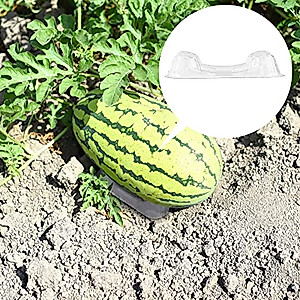 kemengsuer 100 Pieces Plastic Melon Cradle, Fruit & Vegetable Cradle Stands, Holds up to 20 lbs, Clear Plastic Melon Support Cradle for Keep Watermelon Off of The Ground(13.5 x 10.5cm/5.11 x 4.13inch)