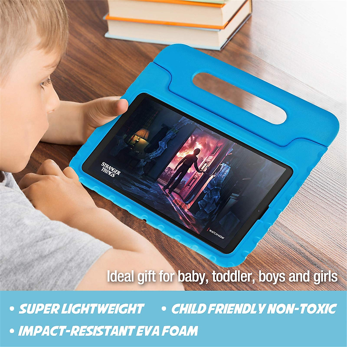 ProCase Kids Case for Galaxy Tab A7 10.4 2020 (T500 T503 T505 T507), Shock Proof Convertible Handle Stand Cover Lightweight Kids Friendly Protective Case for 10.4 inch Galaxy Tab A7 -Blue