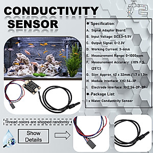 TDS Water Conductivity Sensor, Water Quality Monitoring Sensor Module,Plug and Play TDS Meter Probe Water Quality Monitoring for Liquid Quality Monitoring Detection Tester Module Parts