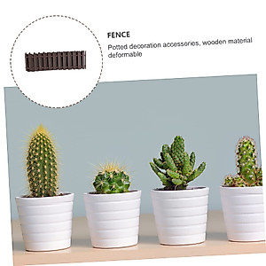 Yardwe 4pcs Elegant 100cm Miniature Picket Fence DIY Fairy Garden Accessory Coffee Finish