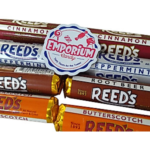 Reed's Candy Rolls Assortment - Cinnamon Root Beer Butterscotch Peppermint 2 Rolls of Each Flavor