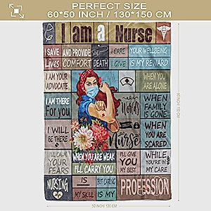Shanfeirui Nurse Gifts for Women, Nurse Gifts, Nurse Practitioner Gifts for Women, Nursing Student Gifts, Gifts for Nurses Women, School Nurse Retirement Birthday Gifts Blanket 60" x 50”