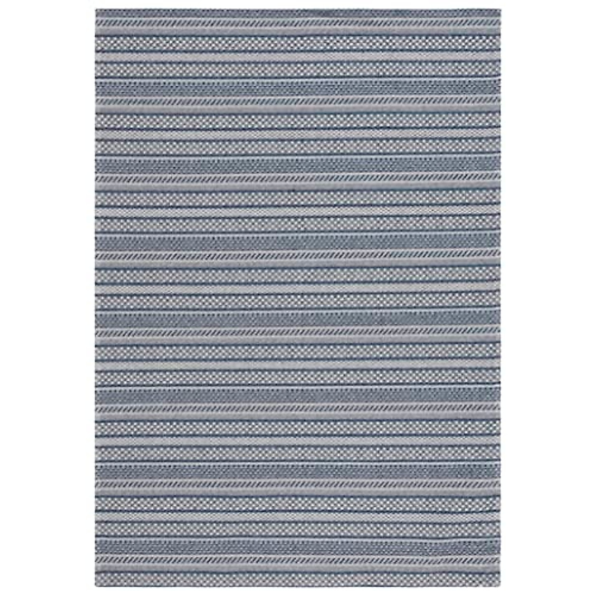 MARTHA STEWART Collection by SAFAVIEH 9' x 12' Navy/Light Grey MSR412N Contemporary Stripe Cotton Area Rug