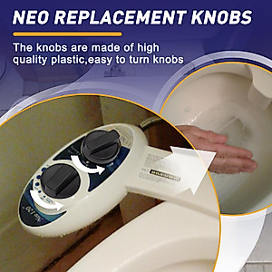 4-Pack Replacement Knob for Luxe Bidet Neo 120 & Neo 185, Knob Accessories for Luxe Bidet Neo 120 & Neo 185（Black）