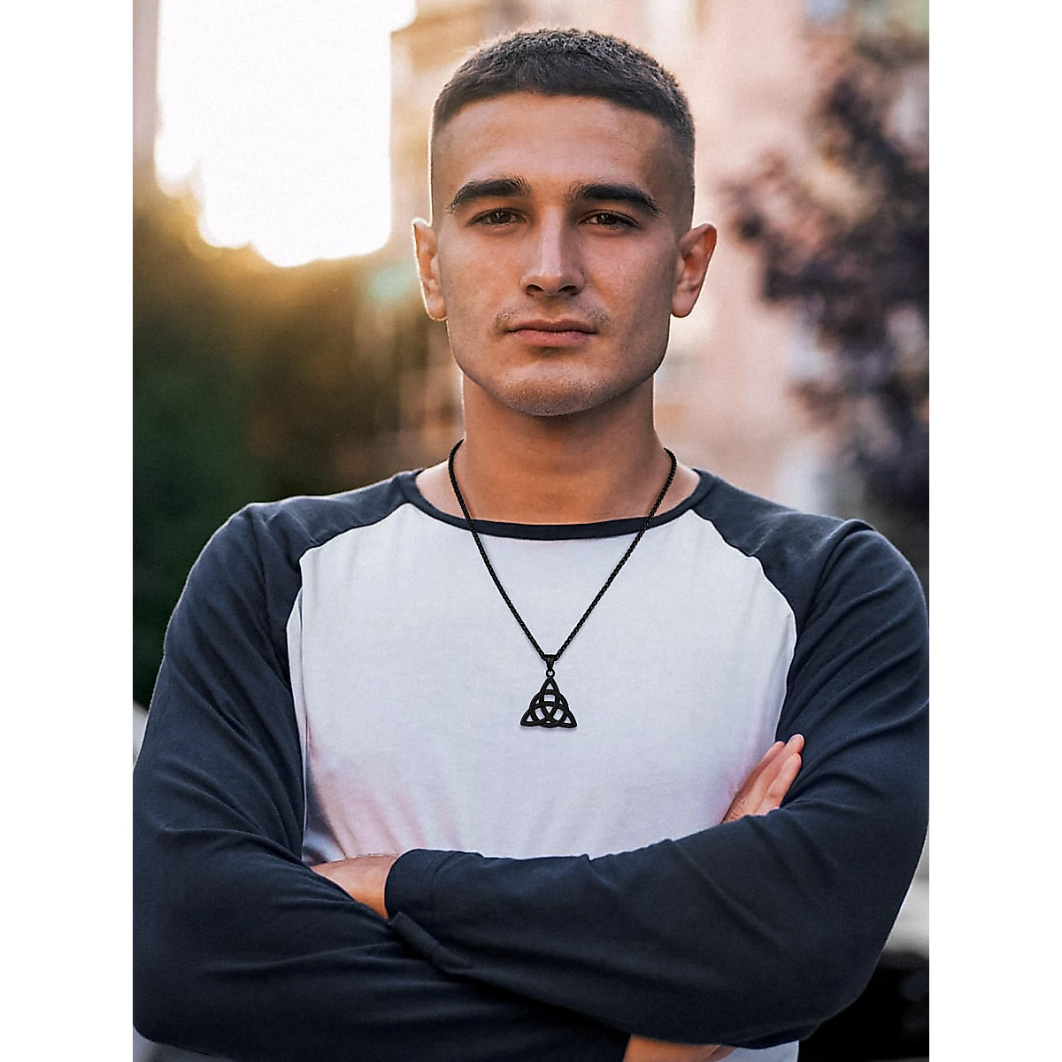 Richsteel Triquetra Celtic Knot Pendant Necklace for Men Women Stainless Steel Irish Knot Amulet Jewelry