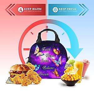 Wuetduz Cow Lunch Bag, Cute Small Pink Cow Print Lunch Box for Girls Women with Strap Insulated Reusable Strawberry Lunch Bags for Kids School Work Picnic