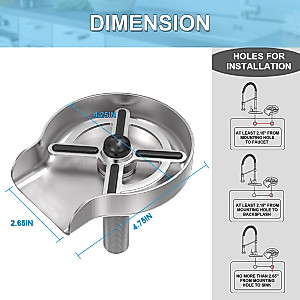 Feenice Glass Rinser for Kitchen Sink, Faucet Glass Rinsing Device, Bottle Washer, Cup Cleaner, Cup Rinser, Kitchen Sink Accessories, Kitchen Sink Automatic Flushing Device (Silver)