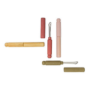 Redecker Ear Cleaner, Medical Grade Stainless Steel Loop-Shaped Tool for Earwax Removal with Hornbeam Wood Handle and Cover, Made in France, Light Rose