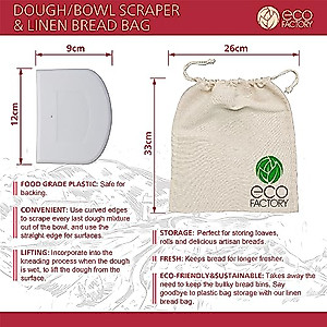 ECO FACTORY Professional Bread Proofing Basket Set of 2-9 inch Round Baskets - Sourdough Bread Making Kit - 100% Natural Indonesian Rattan - Stainless Steel Accessories - Designed in Switzerland