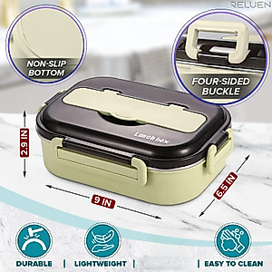 Lunch Box for Adults - Lunch Container with Compartments - Stainless Steel Lunch Box Food Warmer - Reusable Bento Box Lunch Warmer For Heating Food - Bento Lunch Box for Office Work for Men Women