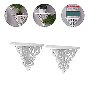 Zerodeko 2pcs Wall Floating Shelves Flower Pot Wall-Mounted Storage Rack Decorative Display Wall Organizer for Bedroom Nursery Living Room Wall Decor White