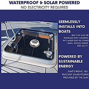 Dual Function Solar Powered Vent/Fan with Back up Battery for Boats, RV’s and Sheds (9 x 9 x 4.75 in.) Dual Function - Solar Vent/Fan with No Noise – Covers up to 500 Cu. Ft. - by Remington Solar