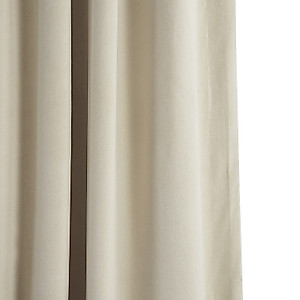 HPD Half Price Drapes Signature Velvet Thermal Blackout Curtains for Living Room 84 Inch Long (1 Panel) Rod Pocket Insulated Blackout Curtains for Bedroom Window Curtains, 50W x 84L, Neutral Ground