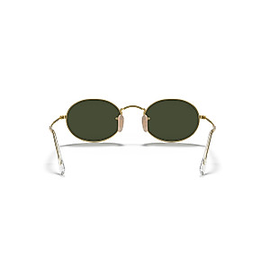 Ray-Ban RB3547 Oval Sunglasses, Gold/G-15 Green, 51 mm