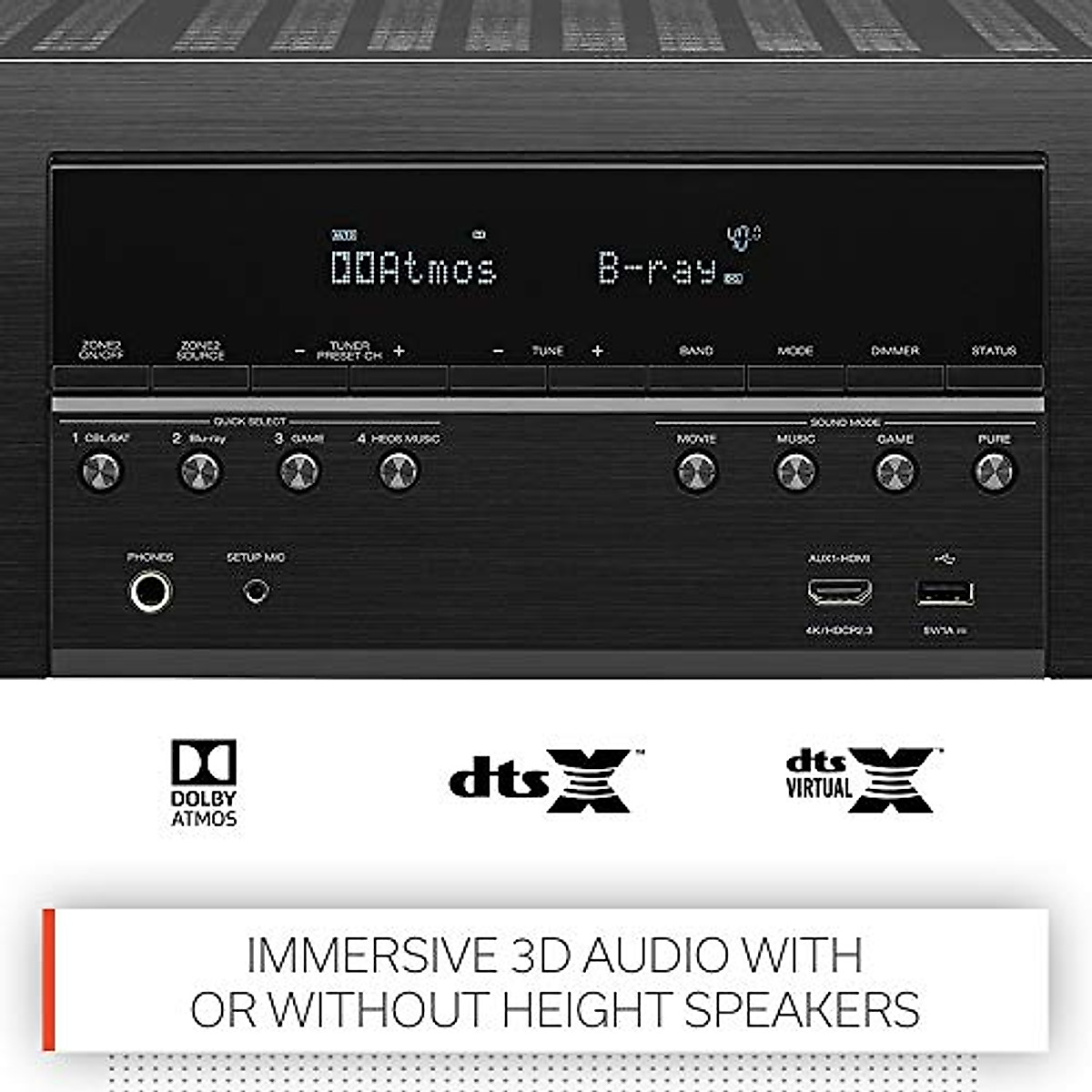 Denon AVR-S750H 7.2 Channel AV-Receiver, HiFi Amplifier, Alexa Compatible, 6 HDMI Inputs, 4K, Dolby Atmos & Vision, Bluetooth, Music Streaming, AirPlay 2, HEOS Multiroom