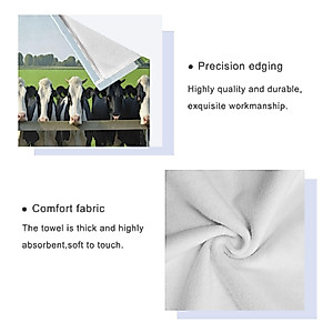 Flradish Funny Cows Towels 3 Pack Bath Towels for Bathroom Set Soft Cotton Highly Absorbent Lightweight & Quickdry Towel Set 1 Bath Towel,1 Hand Towel,1 Washclothe