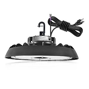 Eilpass UFO High Bay LED Shop Lights,200W 32000LM 5000K UL Listed 0-10V Dimming, 6' Cord High Bay LED Shop Lights for Warehouse Shop Garage IP65 Waterproof led Shop Lights
