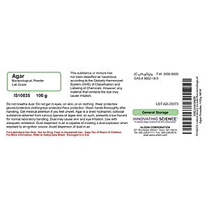 ALDON Innovating Science Laboratory-Grade Agar Powder, 100g - The Curated Chemical Collection