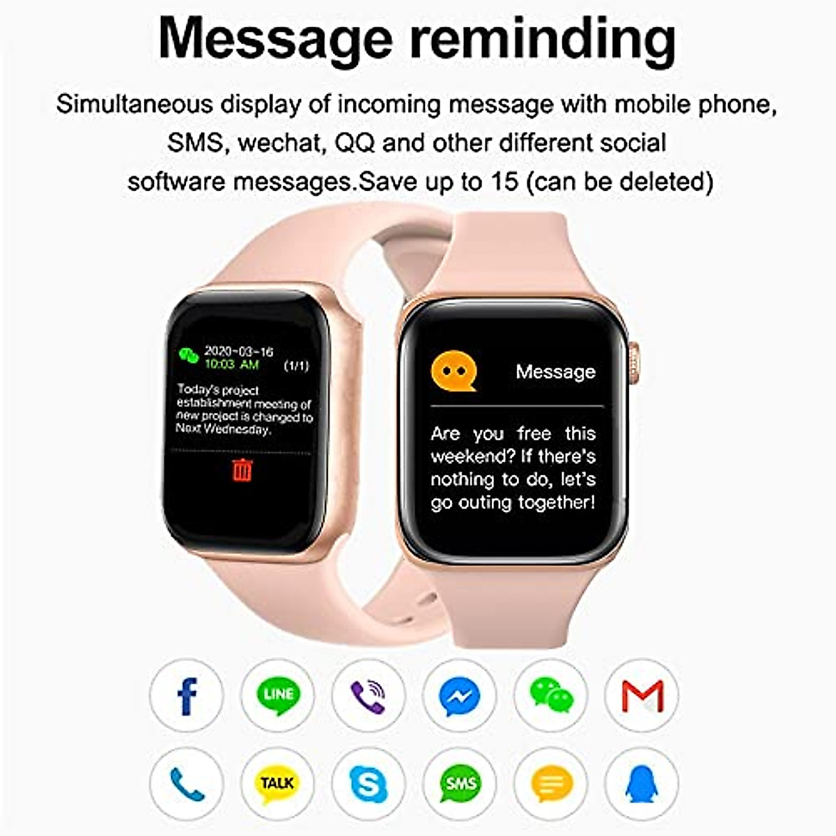 HCHLQL Smart Watch for Android iOS Compatible iPhone Samsung, 1.75'' Touchscreen Fitness Tracker Bluetooth Smartwatch with Call/SMS/Heart Rate/Pedometer for Men Women Kids (Orange)