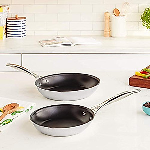 Le Creuset Tri-Ply Stainless Steel 2 pc. Nonstick Fry Pan Set (8" Fry Pan & 10" Fry Pan)