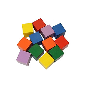 HABA Baby's First Basic Block Set - 12 Colorful Wooden Cubes (Made in Germany)