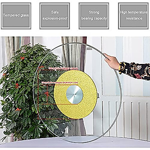 Lazy Susan Glass Clear Turntable, 360 Rotating Swivel Turntable Bearing, Round Heavy Duty Ball Aluminum Alloy Silent Bearing, Large Swivel Base For Kitchen Dining Table, 23in/27in/31in/35in/38in (Col