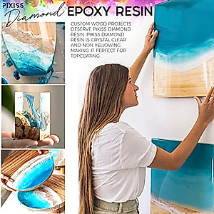 Epoxy Resin Crystal Clear Casting Resin for Epoxy and Resin Art | Pixiss Brand Easy Mix 1:1 Gallon Kit | Supplies for Tumblers, Jewelry Resin, Molds, Crafting Resin Kit