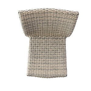 Christopher Knight Home Dover Outdoor Wicker Armless Stacking Chairs with Aluminum Frame, 2-Pcs Set, Chateau Grey