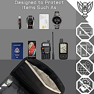 Xtreme Sight Line ~ Xecutive LITE Series Faraday Bag for Phones and Other Small Electronics ~ Data Security for Executive Travel ~ Tracking/Hacking Defense ~ Black Ballistic Nylon